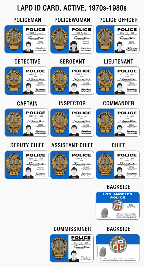 JoySinger's IDs - LAPD ID cards, active, 1970s-1980s