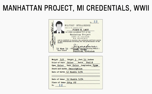 JoySinger's IDs - MI credentials, Manhattan Project, 1940s